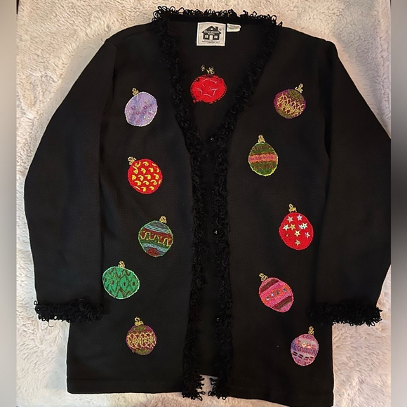 Storybook Knits | Sweaters | Vintage 9s Fancy Ornament Sweater Beaded ...